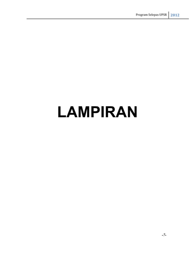 Kertas program lepas upsr | PDF