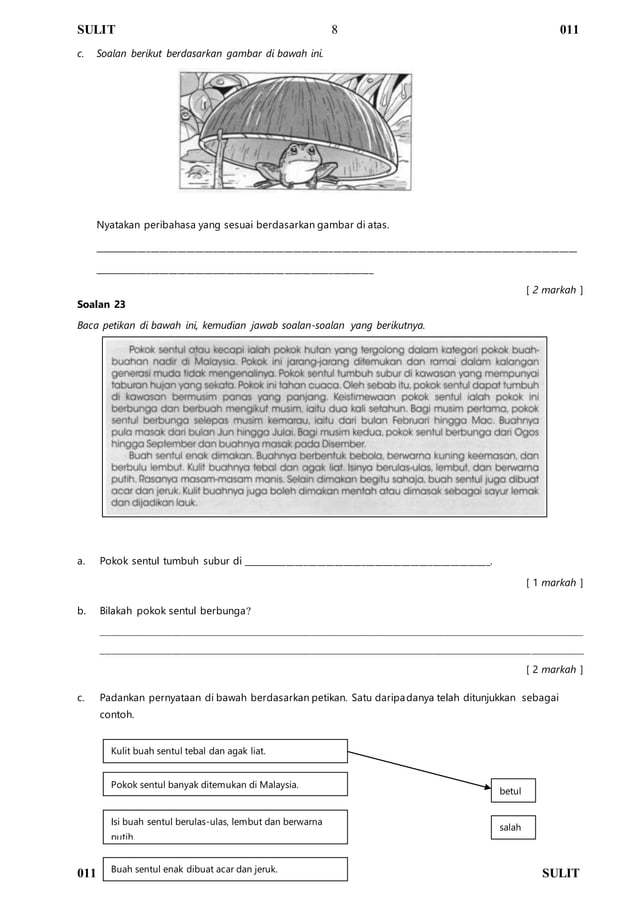 Kertas soalan bm pemahaman tahun 4 peperiksaan pertengahan tahun | DOCX