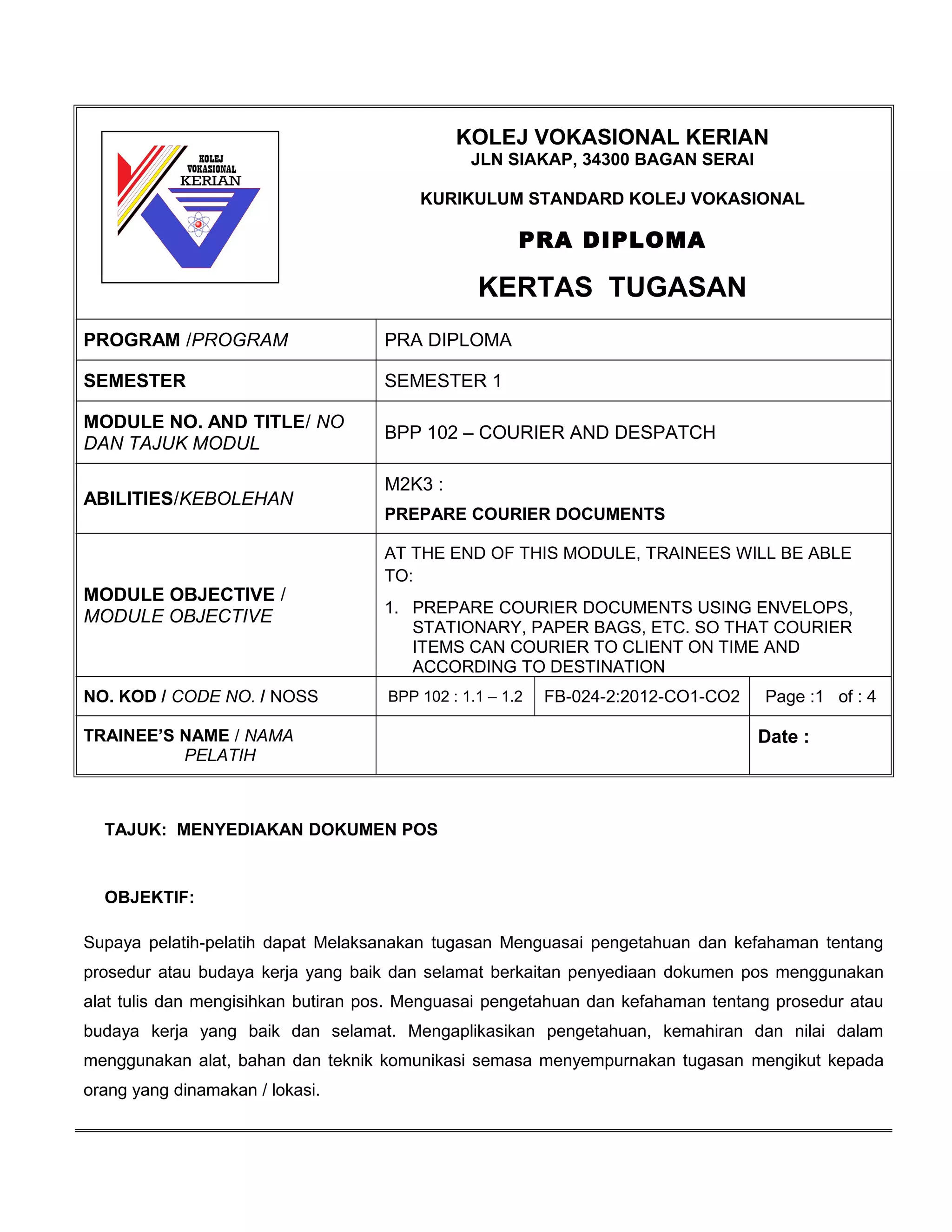 Kertas tugasan | PDF