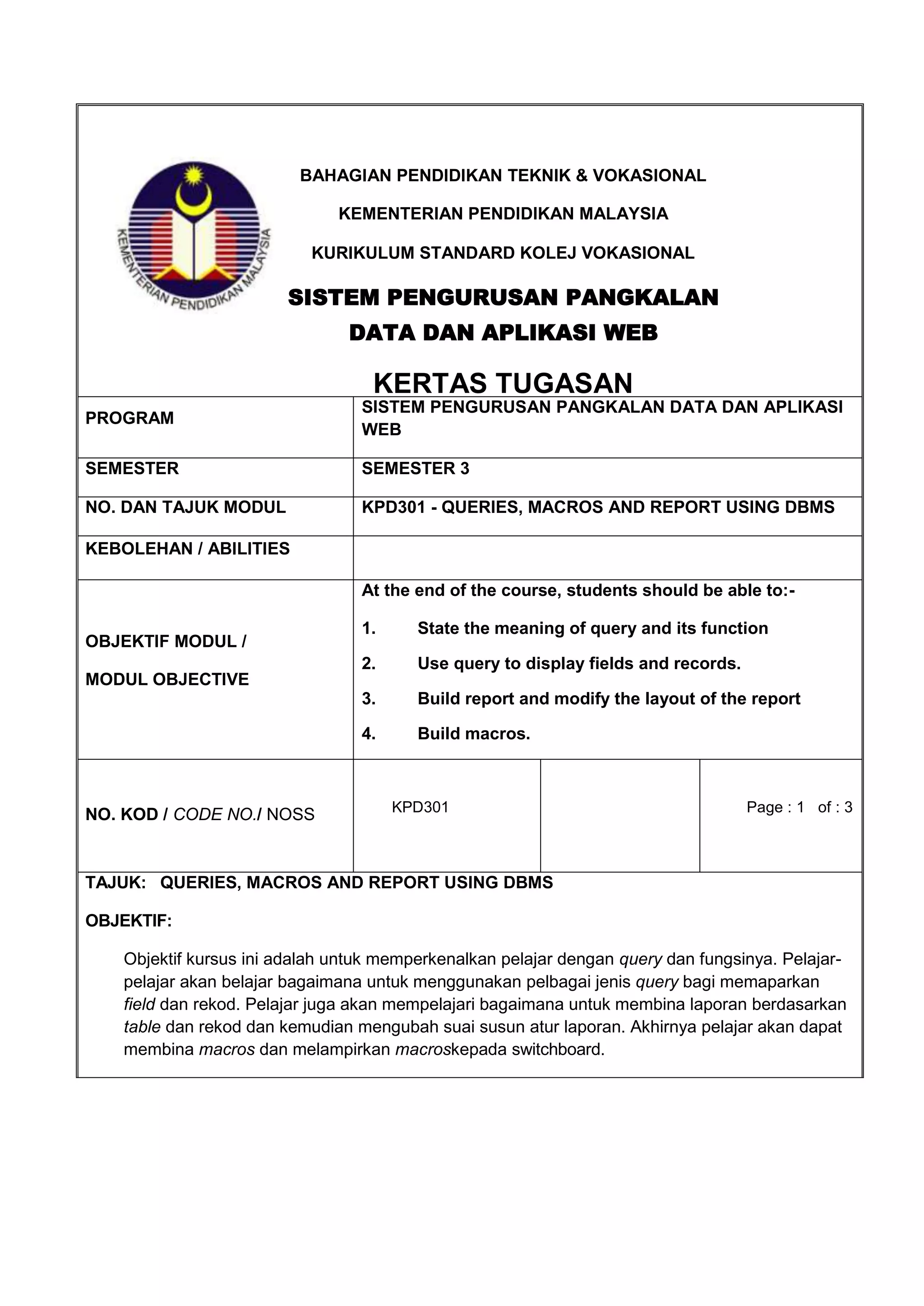 Kertas tugasan | DOCX