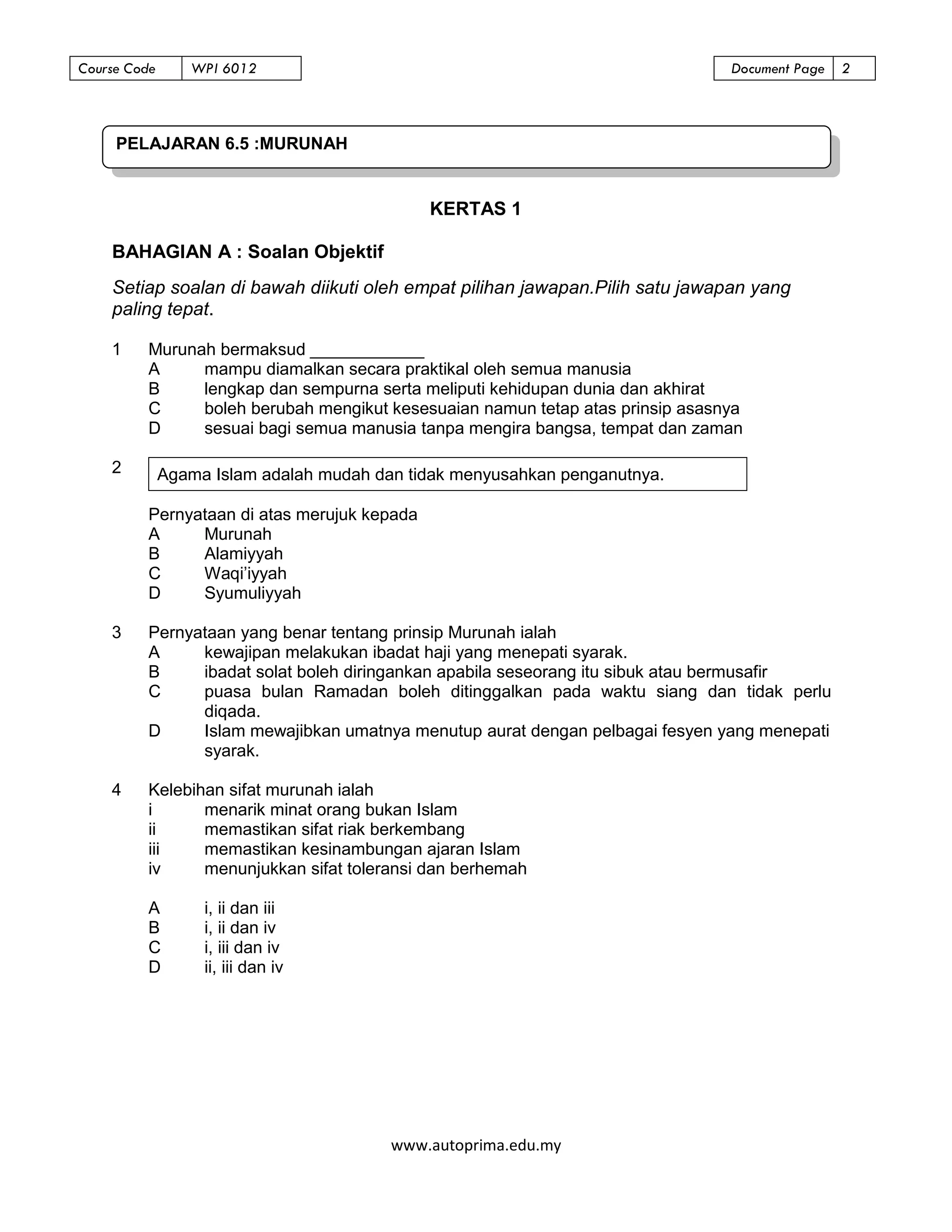 Pengajian Islam -Kertas tugasan 6.5 | PDF