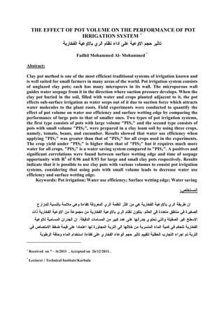 The Effect of Pot Volume on the Performance | PDF | Agriculture ...
