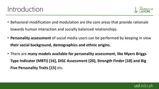 Personality Assessment using Twitter Tweets | PPT