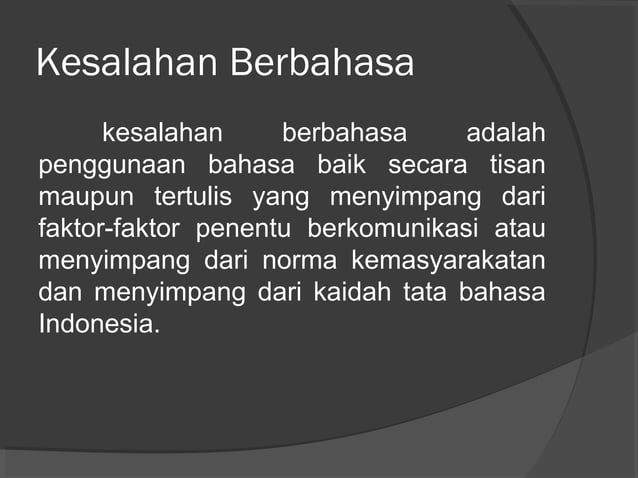 Kesalahan berbahasa | PPT