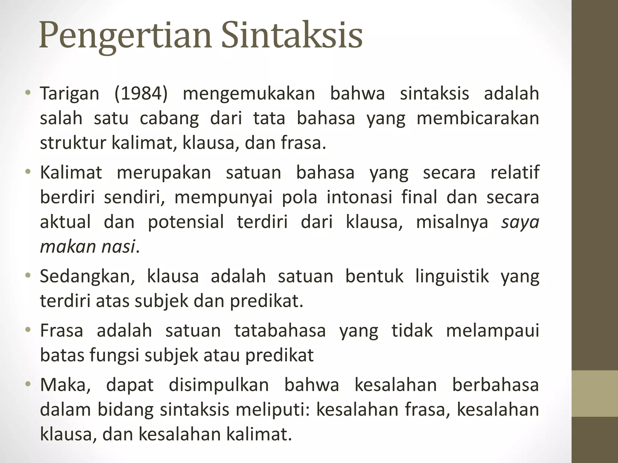 Kesalahan berbahasa pada tataran sintaksis | PPTX