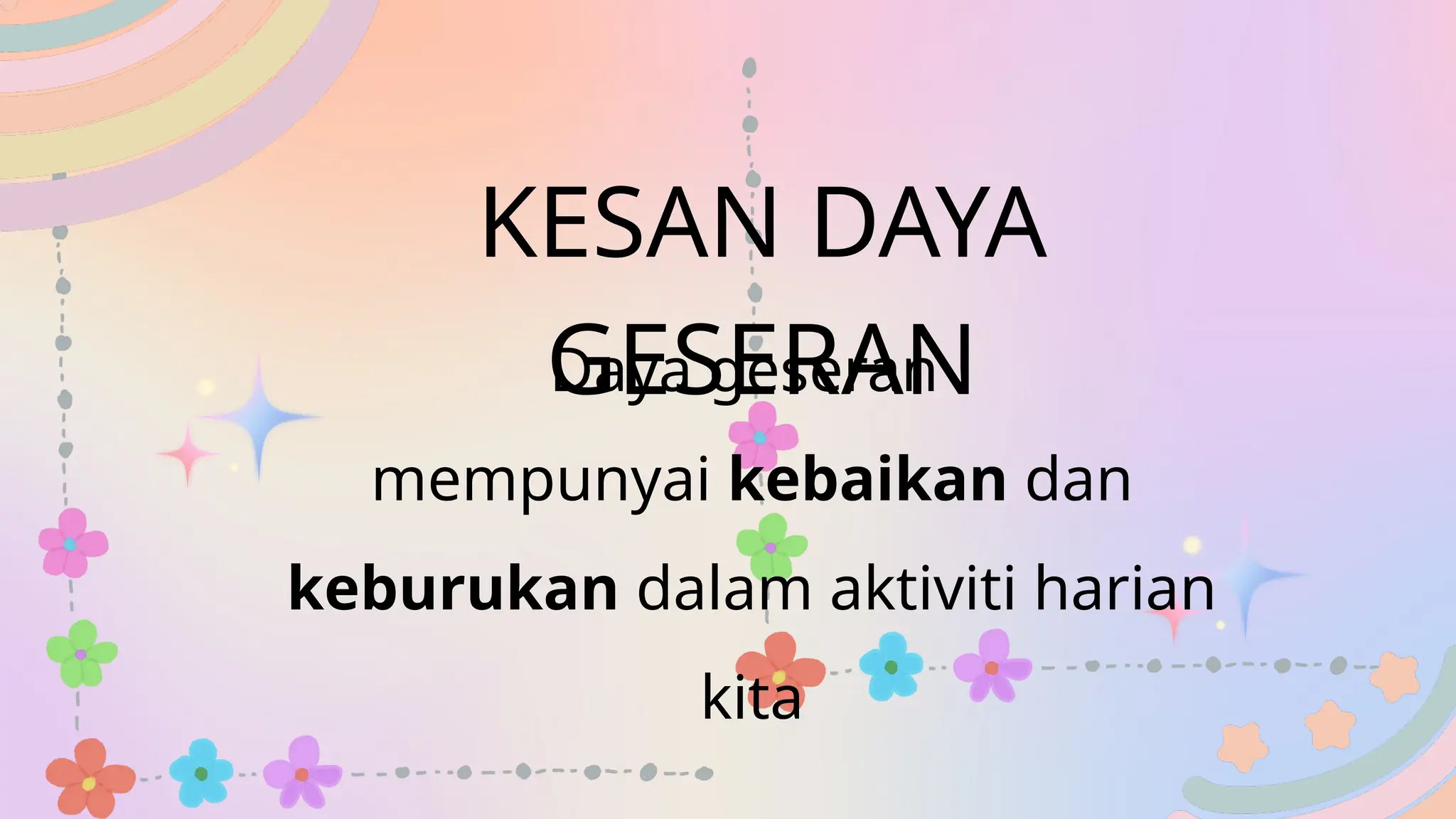 KEBAIKAN DAN KEBURUKAN DAYA GESERAN SAINS TAHUN 6 | PPT