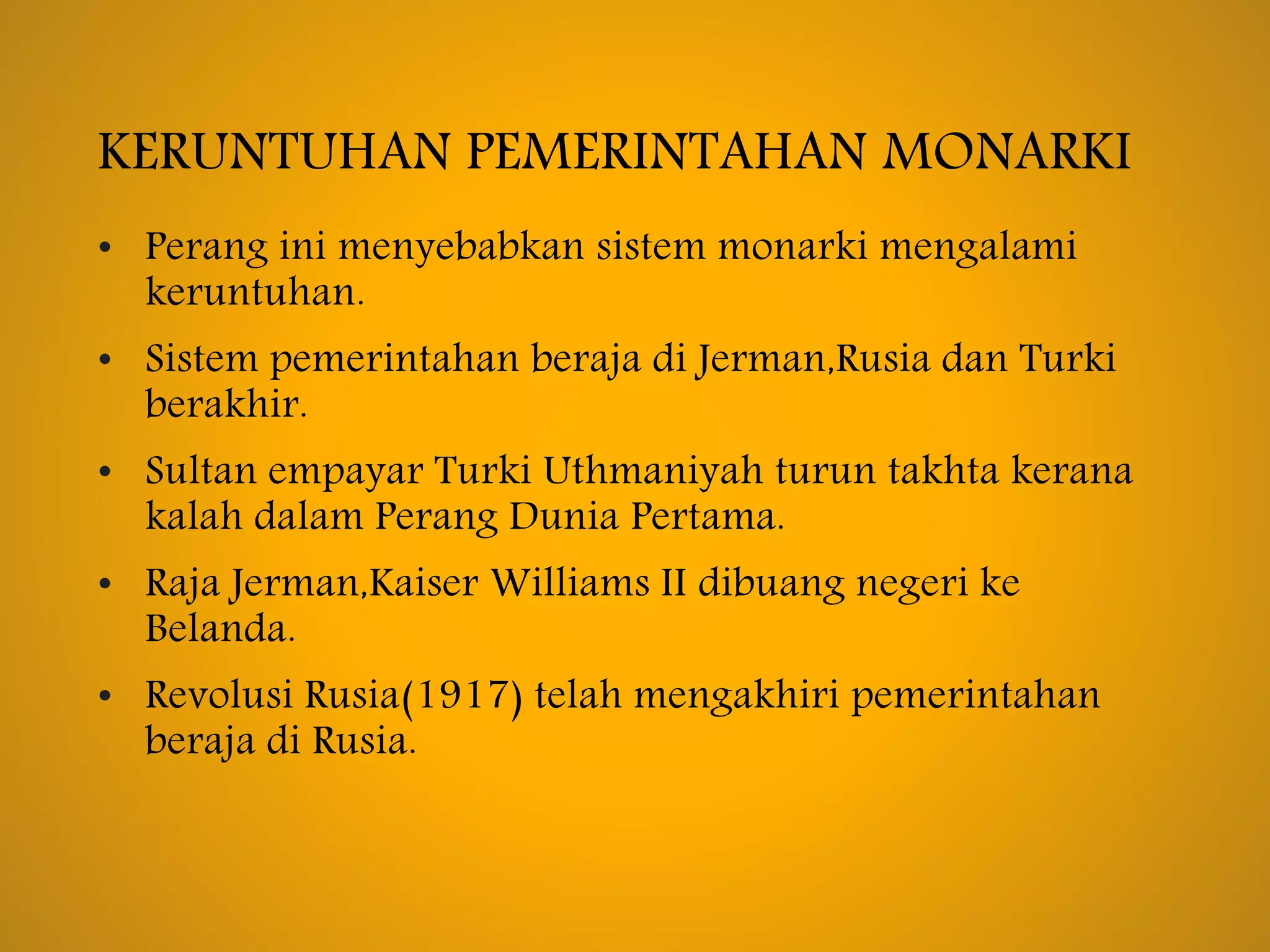 Kesan perang dunia pertama dalam bidang politik (sej stpm sem 1) | PPTX