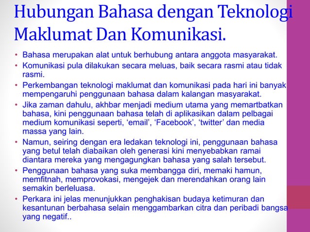 Kesantunan bahasa dalam teknologi maklumat dan komunikasi. | PPTX