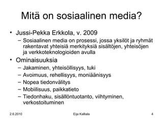 Sosiaalinen media yrityksen viestinnässä | PPT