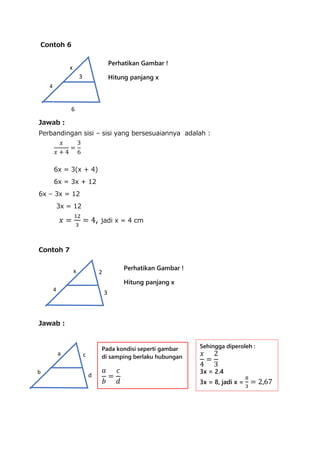 Kesebangunan dua segitiga dan contoh soalnya | PDF