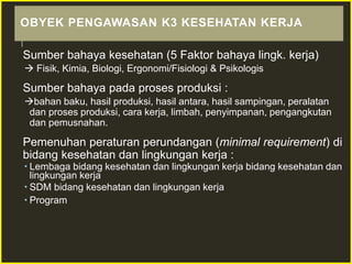 Pengawasan Kesehatan Kerja Berdasarkan Regulasi | PPTX