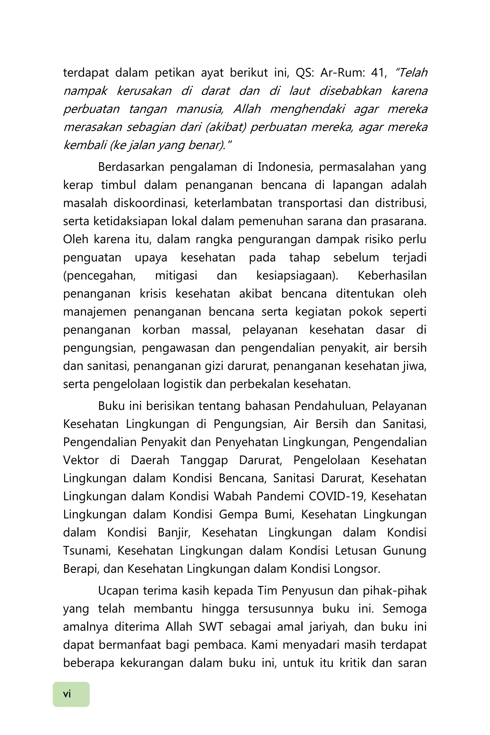 KESEHATAN LINGKUNGAN BENCANA DAN TANGGAP DARURAT | PDF