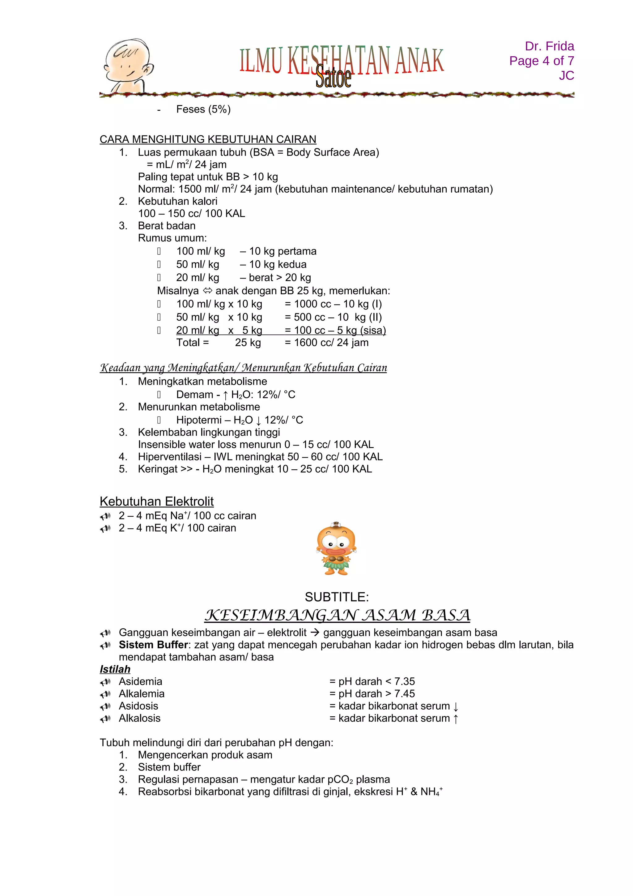Keseimbangan air dan elektrolit | DOC