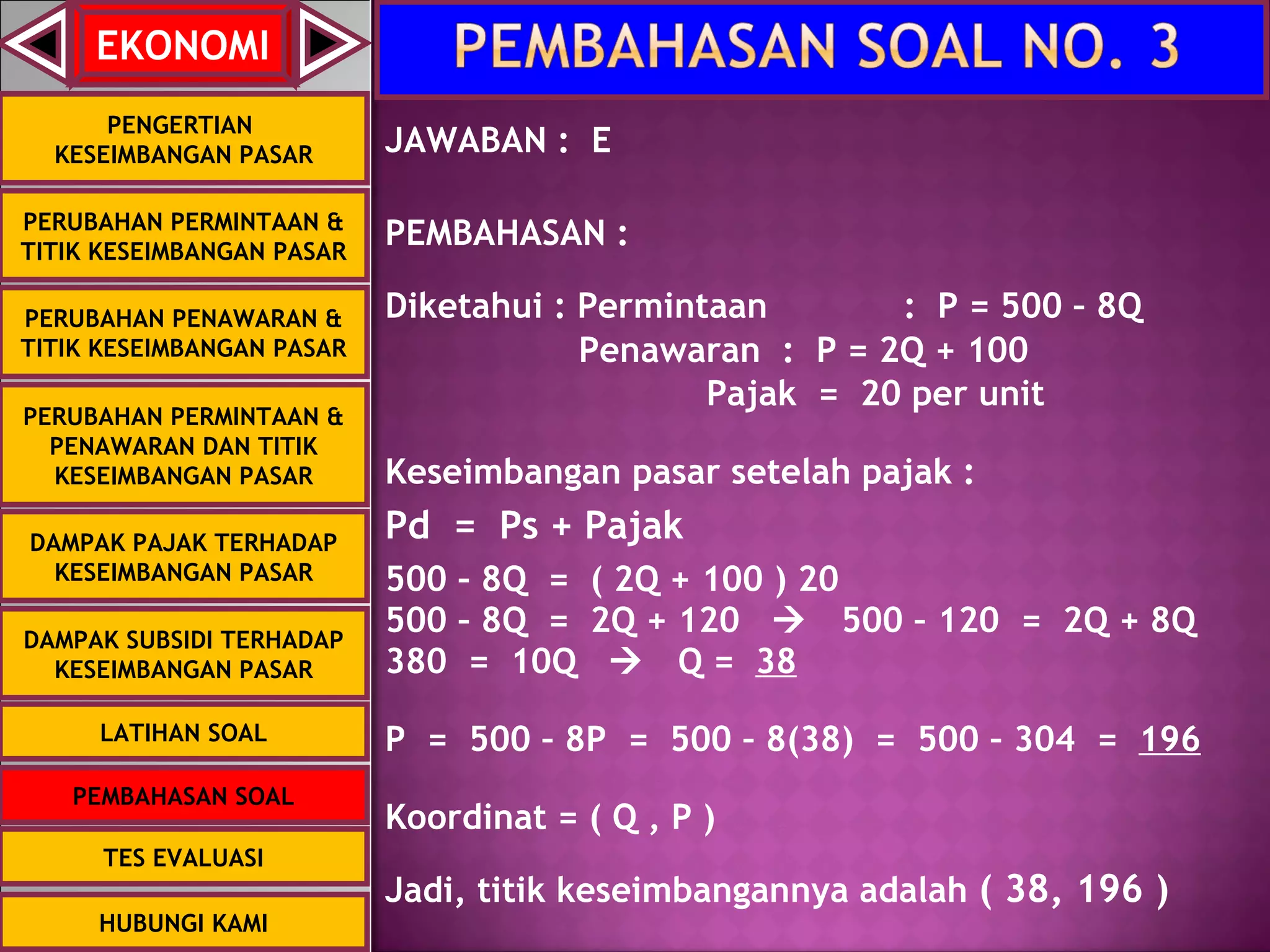 Keseimbangan pasar (market equilibrium) | PPS