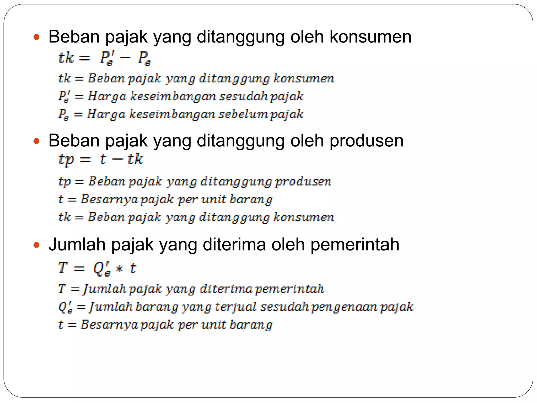 Keseimbangan pasar sebelum dan sesudah pajak | PPTX