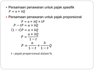 Keseimbangan pasar sebelum dan sesudah pajak | PPTX