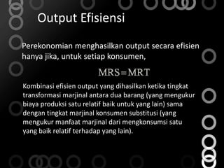 Keseimbangan umum dan efisiensi ekonomi | PPTX
