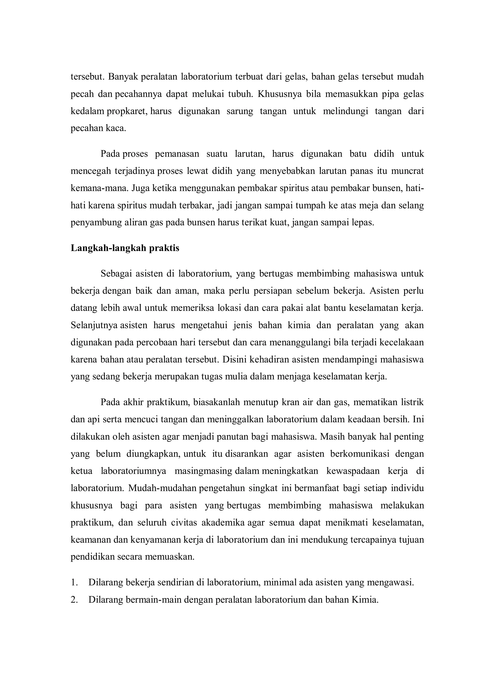 Keselamatan kerja laboratorium | PDF