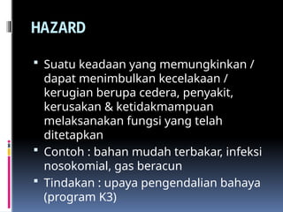 keselamatan kerja basic safety bagian k3 | PPTX