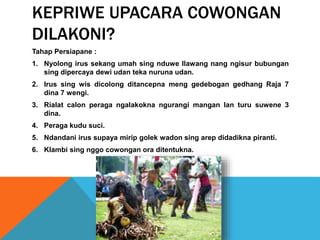 Kesenian Banyumas - Cowongan Banyumasan | PPTX