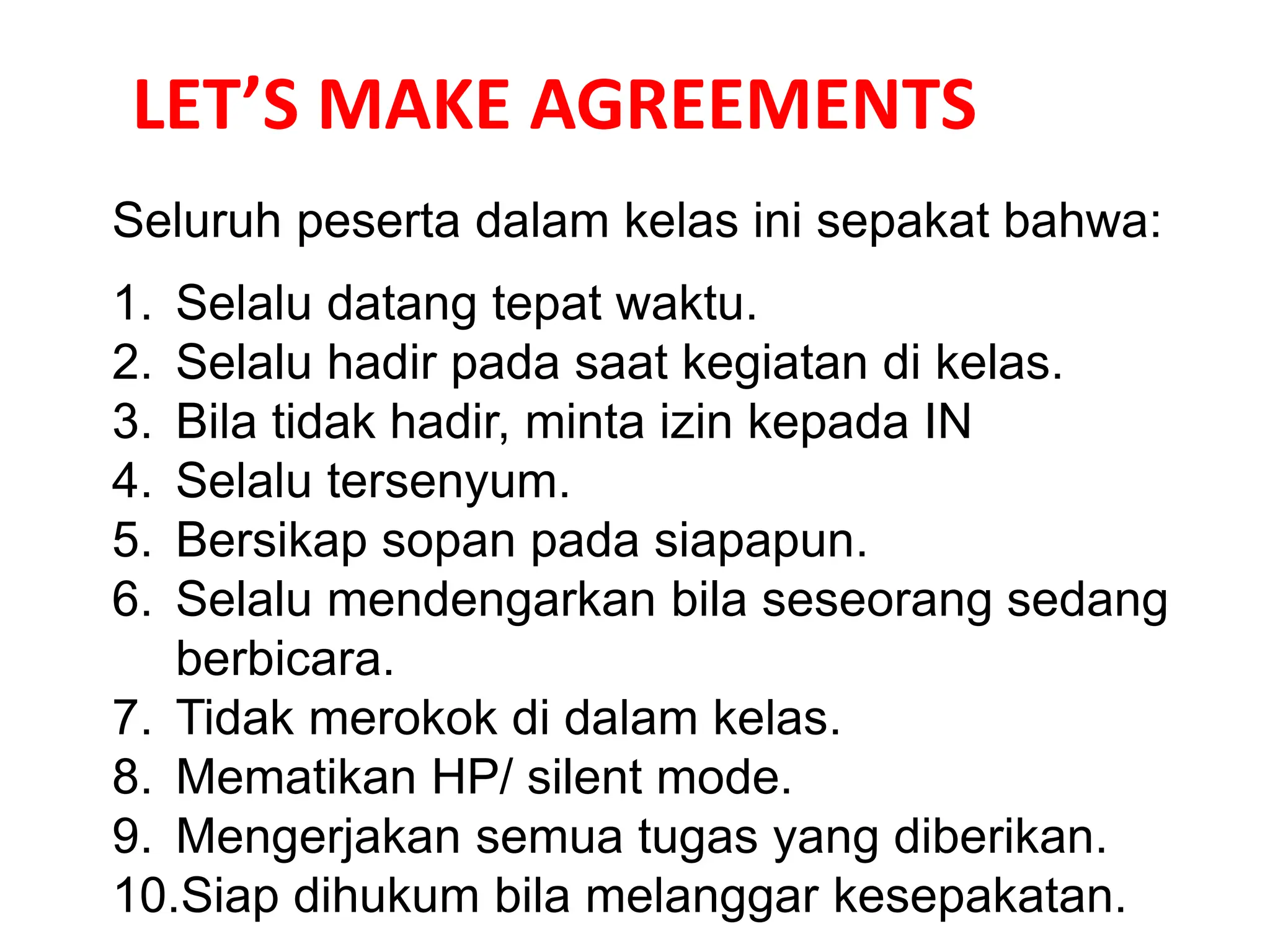 Kesepakatan Pelajar Kelas Tujuh Delapan Sembilan Smp Ppt