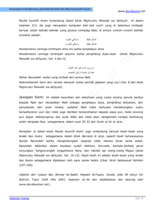 Kesesatan Kitab Barzanji | DOCX