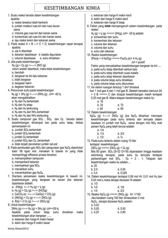 Kesetimbangan | DOCX