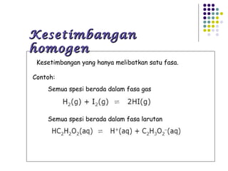 Kesetimbangan homogen | PPT