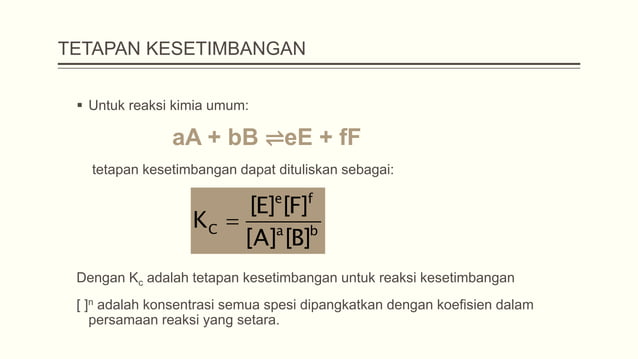 KONSEP KESETIMBANGAN KIMIA-MATERI KIMIA KELAS XI | PPTX