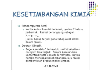 Materi Kesetimbangan KImia dalam Pembelajaran Kimia | PPT