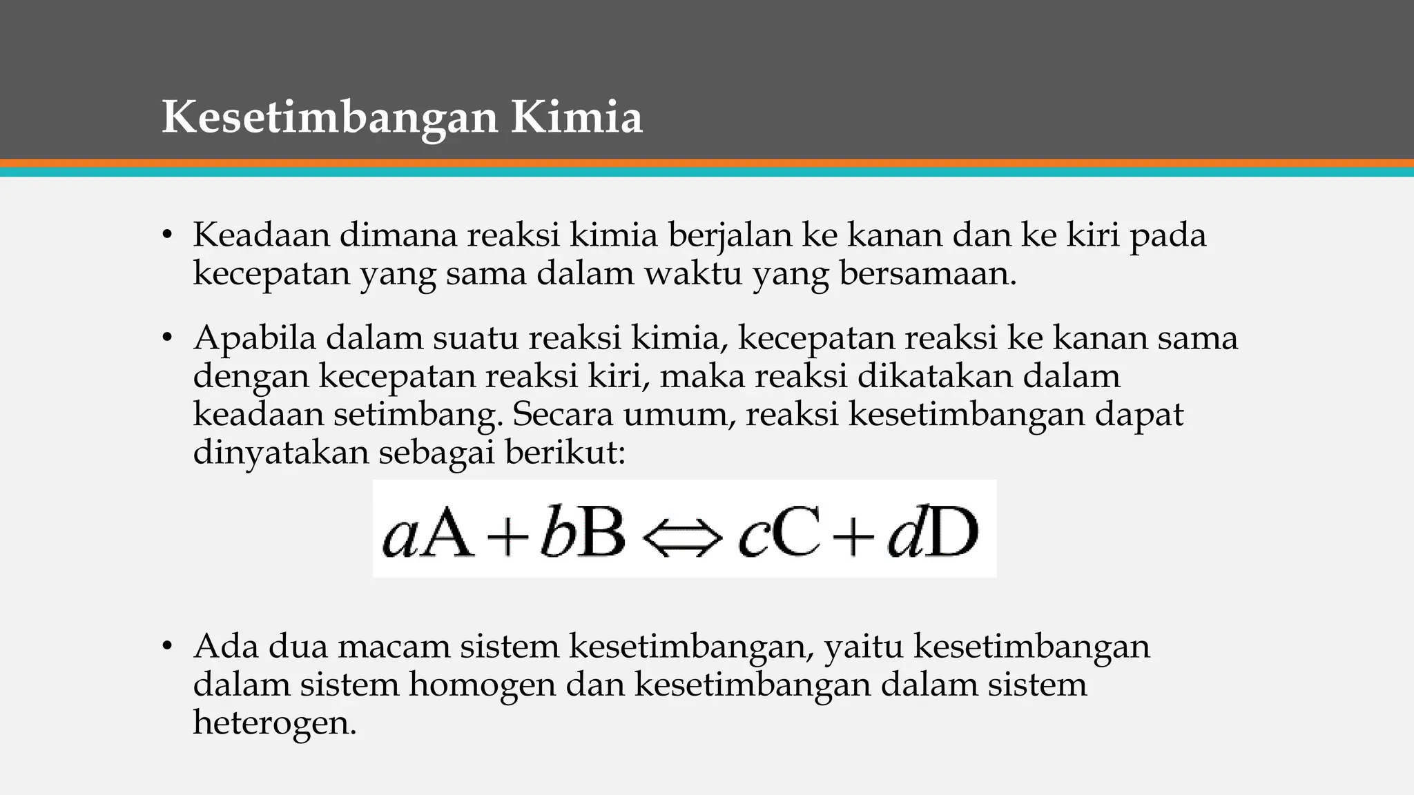 Materi belajar kelas 11 IPA Kesetimbangan Kimia | PPTX