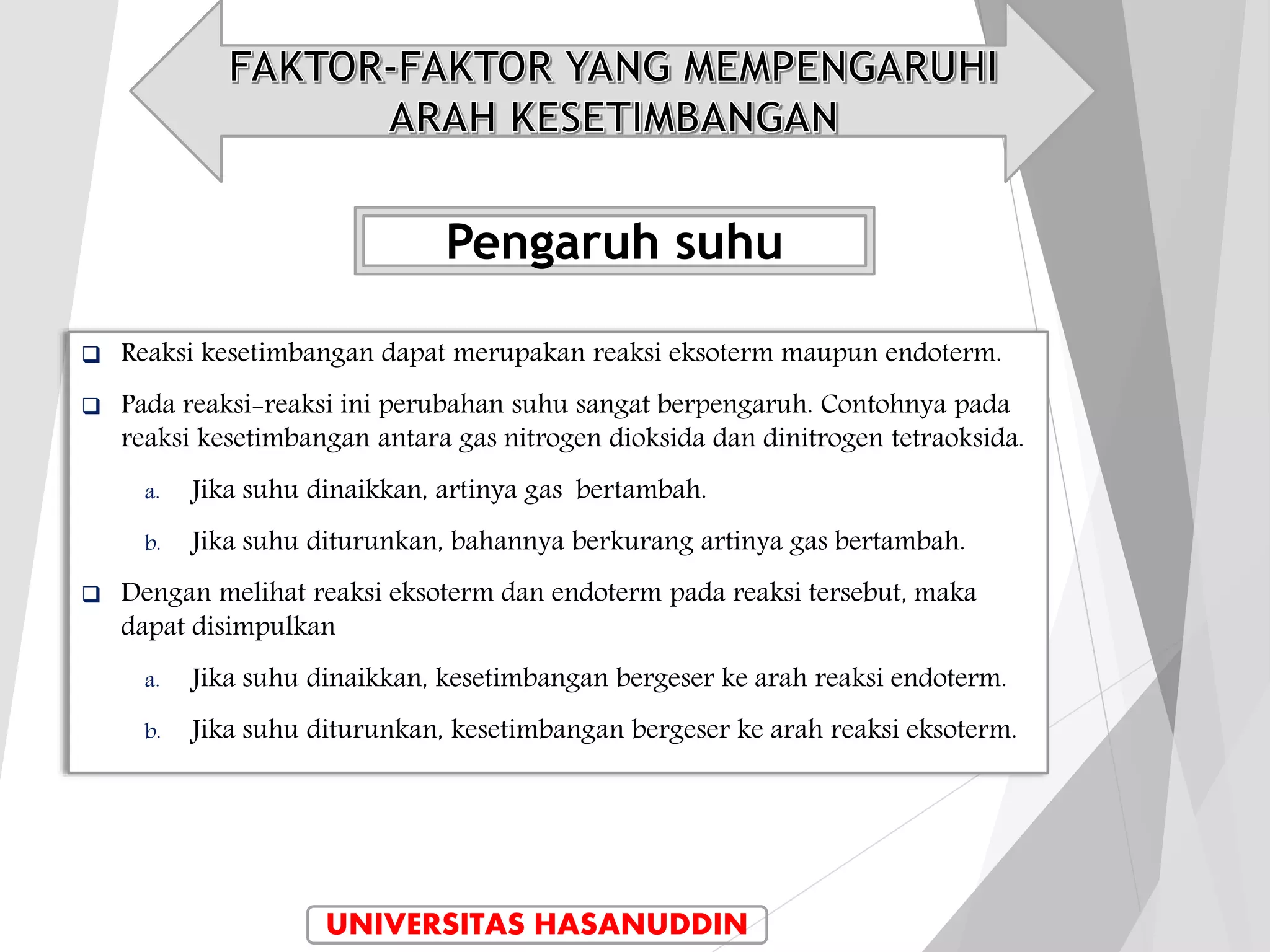 Kesetimbangan kimia itp unhas klp.8 | PPTX