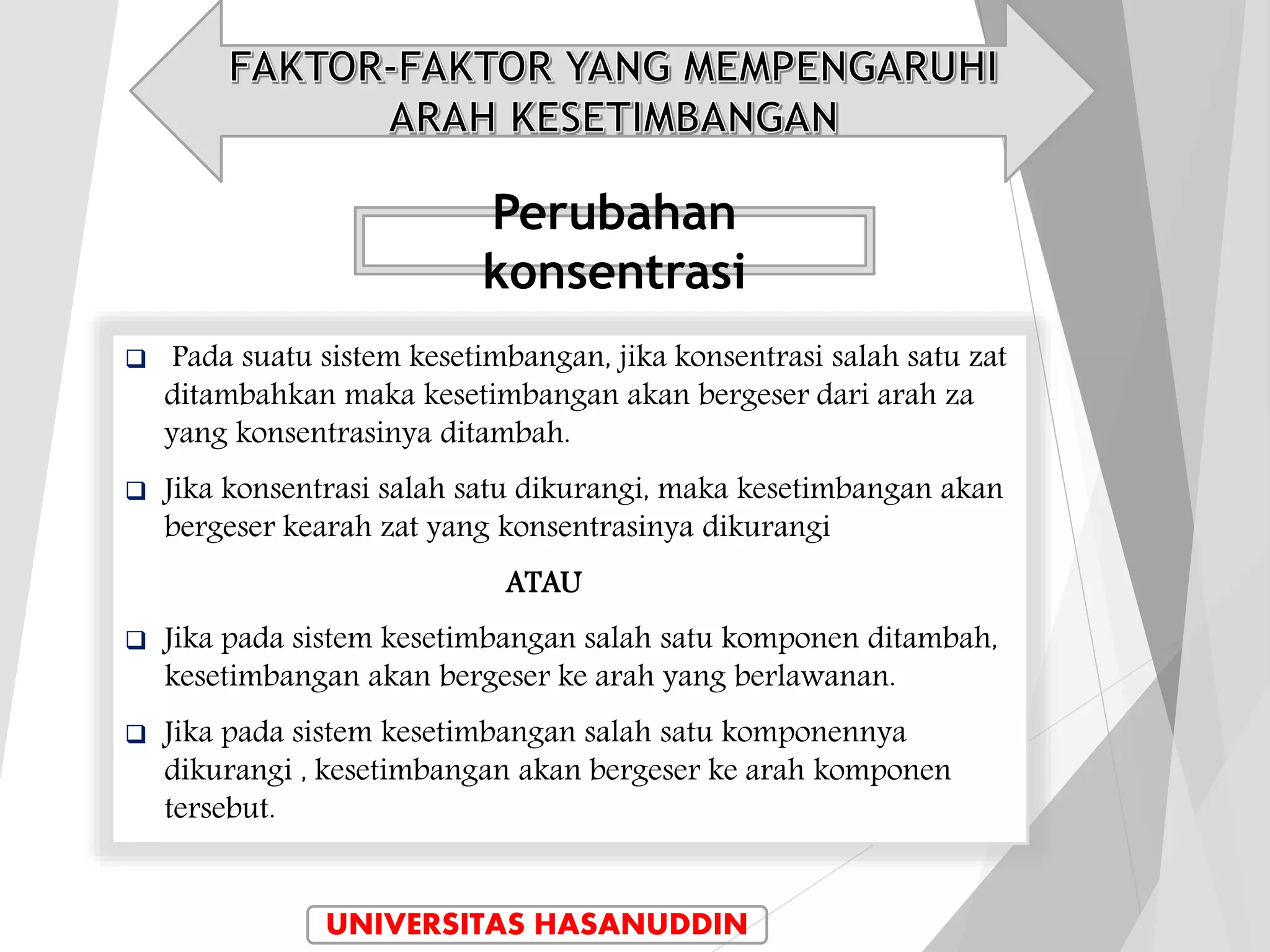 Kesetimbangan kimia itp unhas klp.8 | PPTX