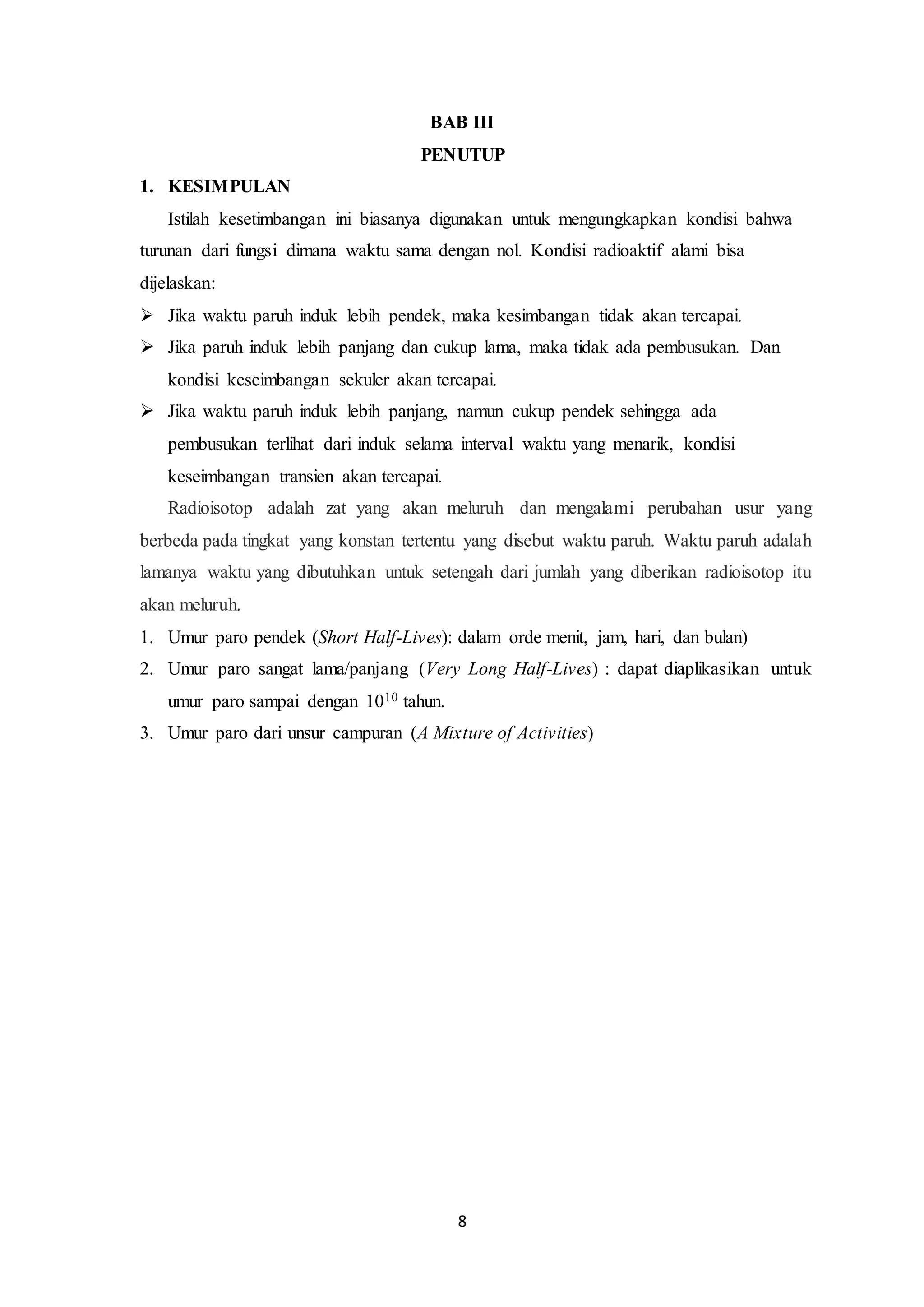 Kesetimbangan radioaktif riska | DOCX