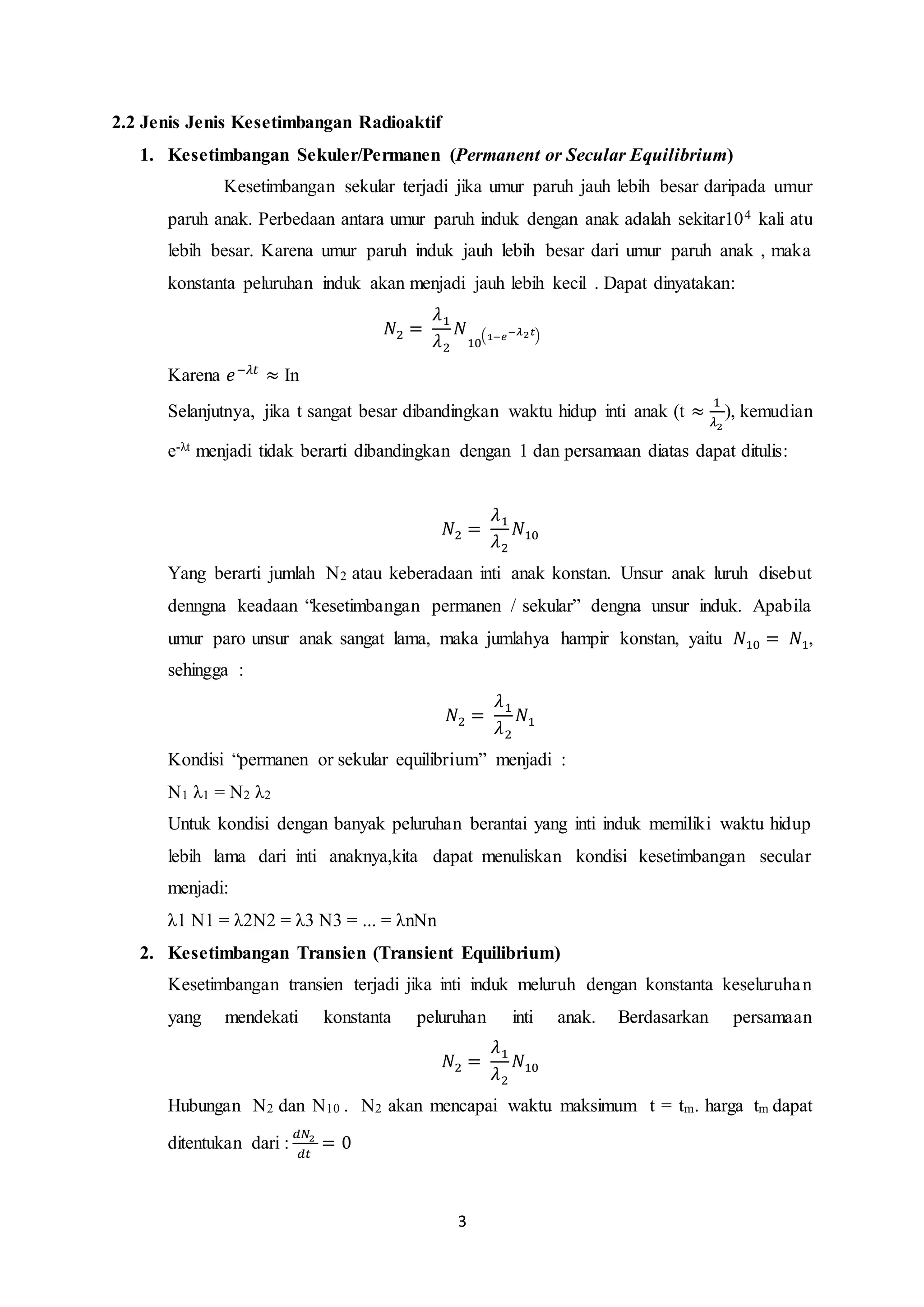 Kesetimbangan radioaktif riska | DOCX