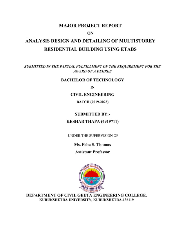 Design of G+4 residential building ||Major project || | PDF