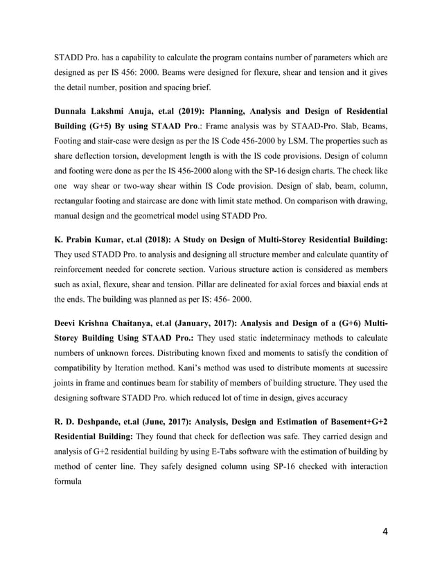 Design of G+4 residential building ||Major project || | PDF