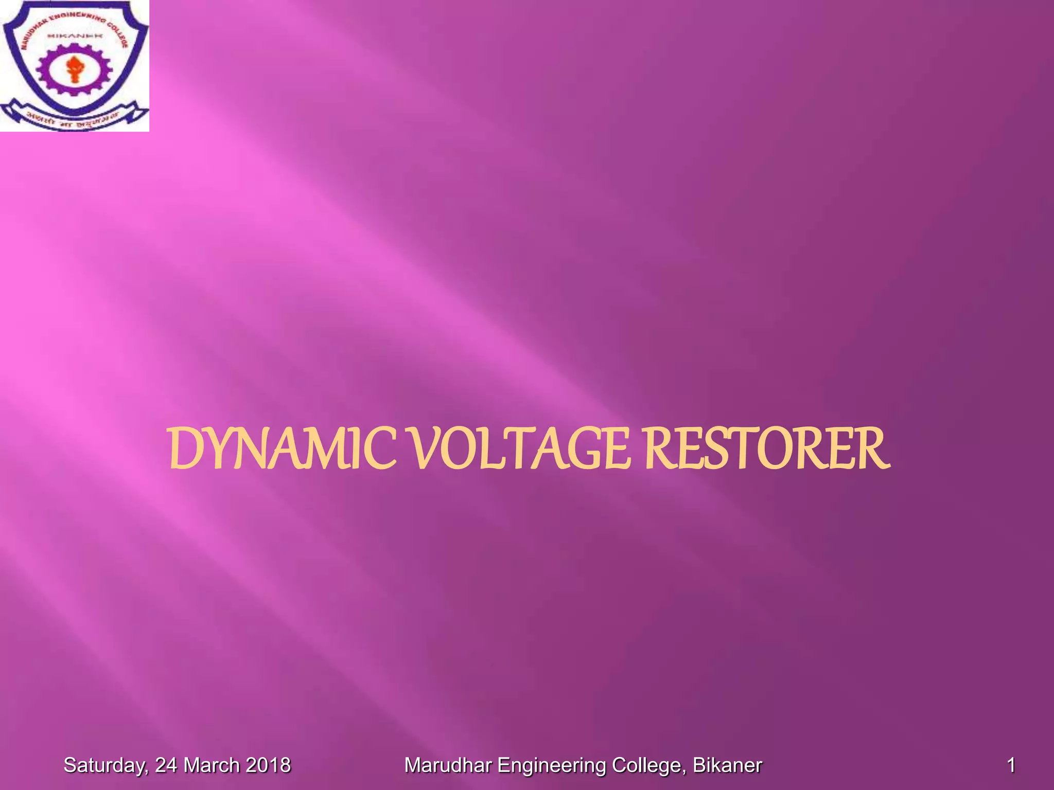 Dynamic Voltage Regulator | PPTX