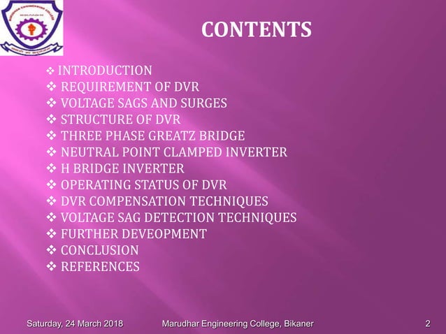 Dynamic Voltage Regulator | PPT