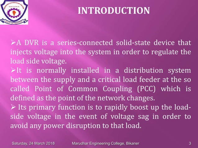 Dynamic Voltage Regulator | PPT