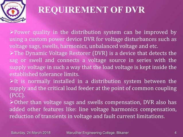 Dynamic Voltage Regulator | PPT