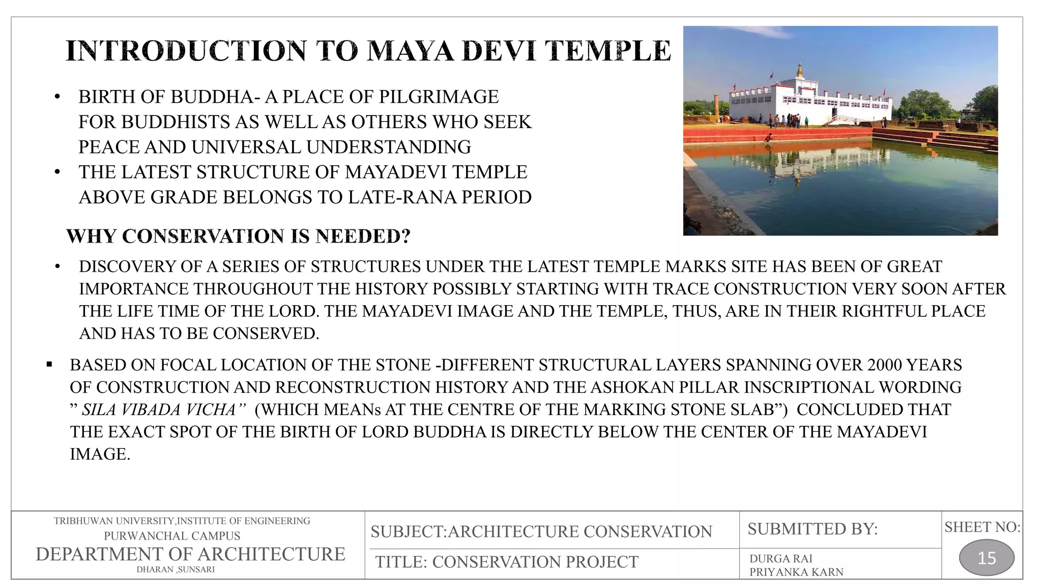 Conservation study of Maya Devi temple and Keshav Narayan Chowk by ...