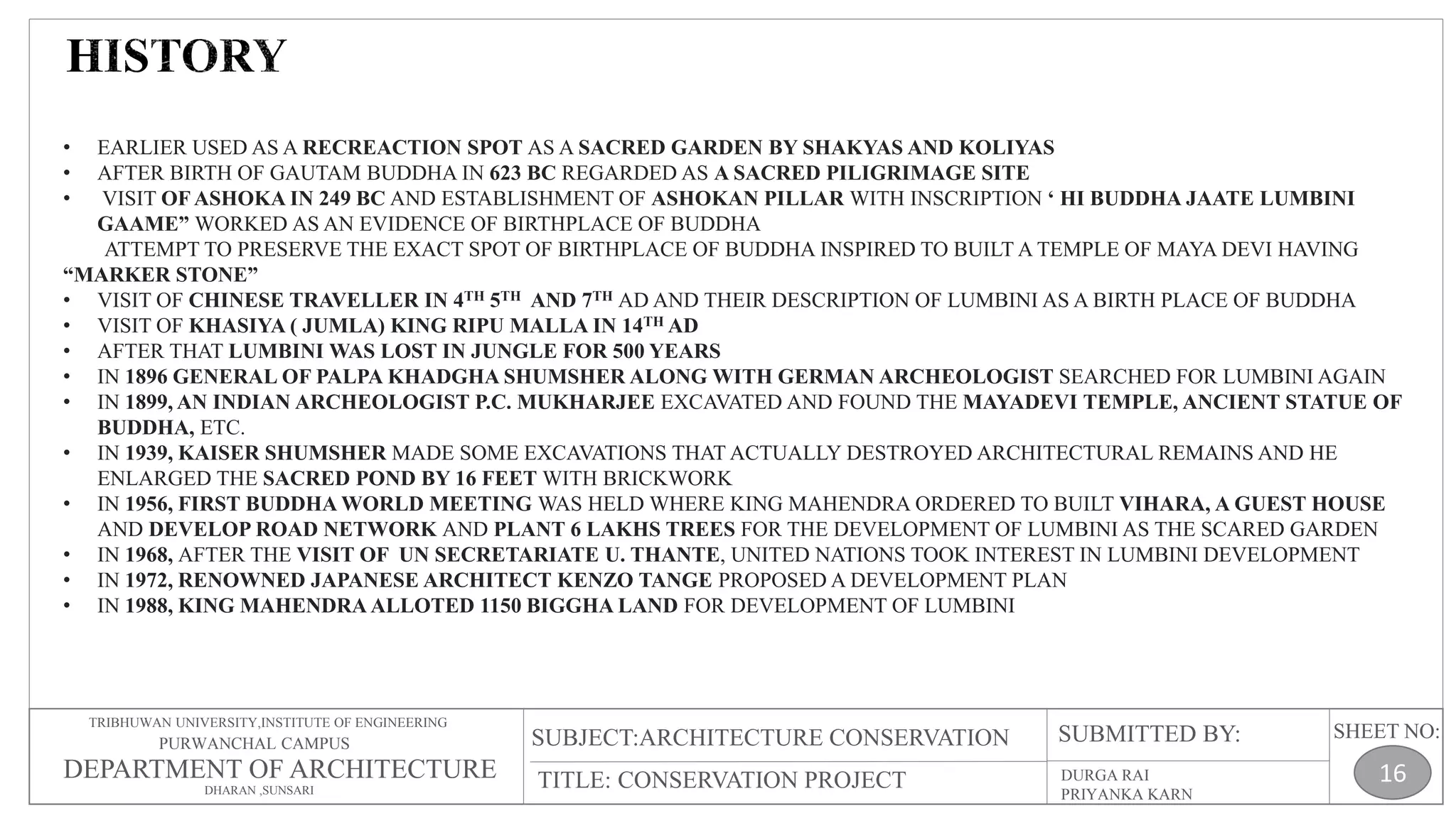 Conservation study of Maya Devi temple and Keshav Narayan Chowk by ...