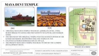 Conservation study of Maya Devi temple and Keshav Narayan Chowk by ...