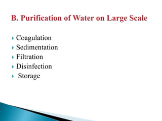 PURIFICATION AND TREATMENT OF WATER | PPTX