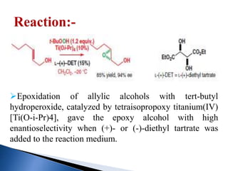 Katsuki Sharpless Asymmetric Epoxidation and its Synthetic Applications ...