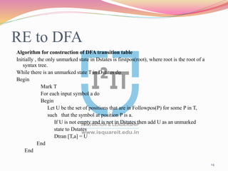Regular Expressions To Finite Automata | PPTX