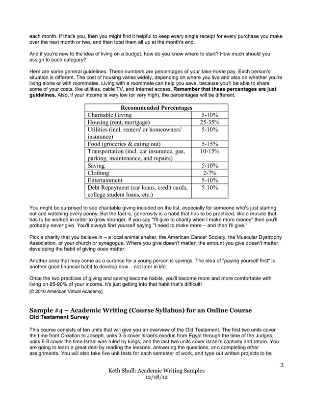 Keith Shull_Academic Writing Samples | PDF