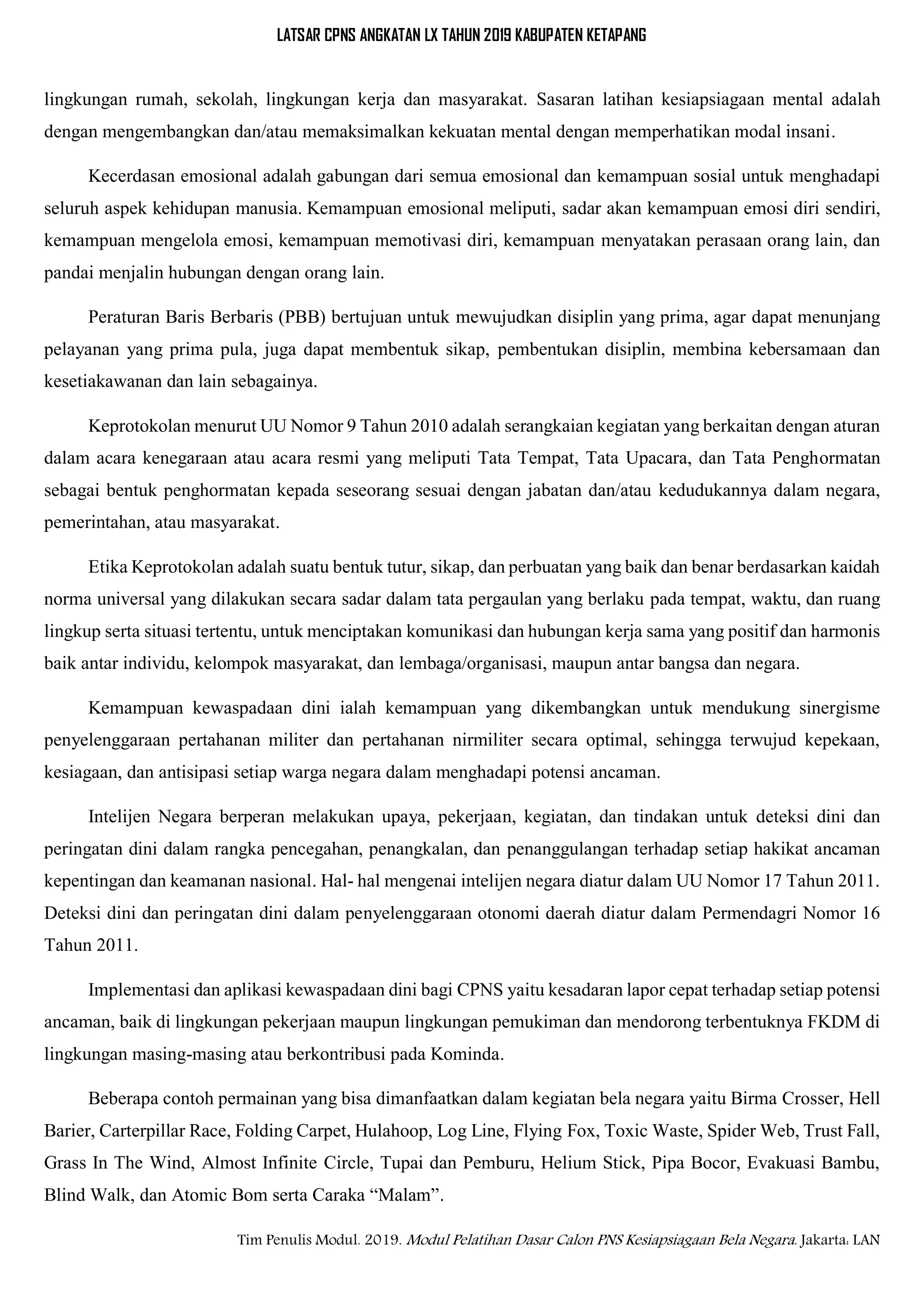 Kesiapsiagaan Bela Negara | PDF