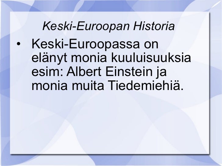 Keski eurooppa Keski eurooppa